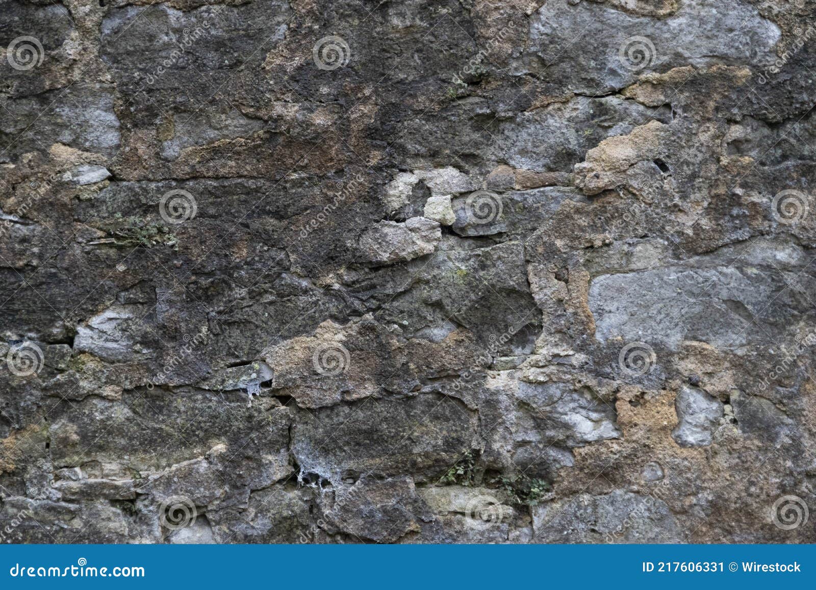 Old Weathered Cobblestone Wall Texture Stock Image - Image of ...