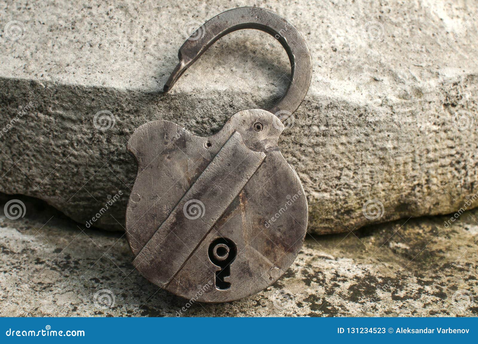 Old retro padlock stock image. Image of background, private - 131234523