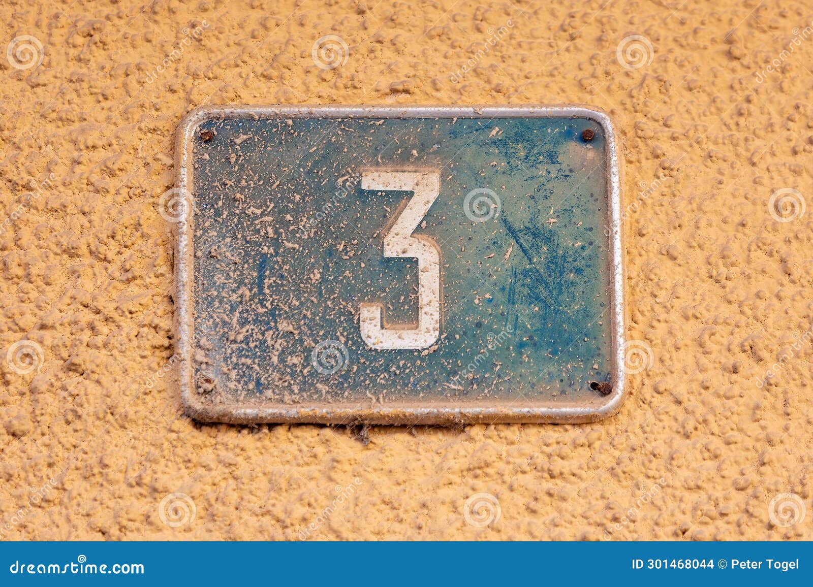 Old Weathered House Number 3, Tile on Wall, Tile on Wall Stock Photo ...