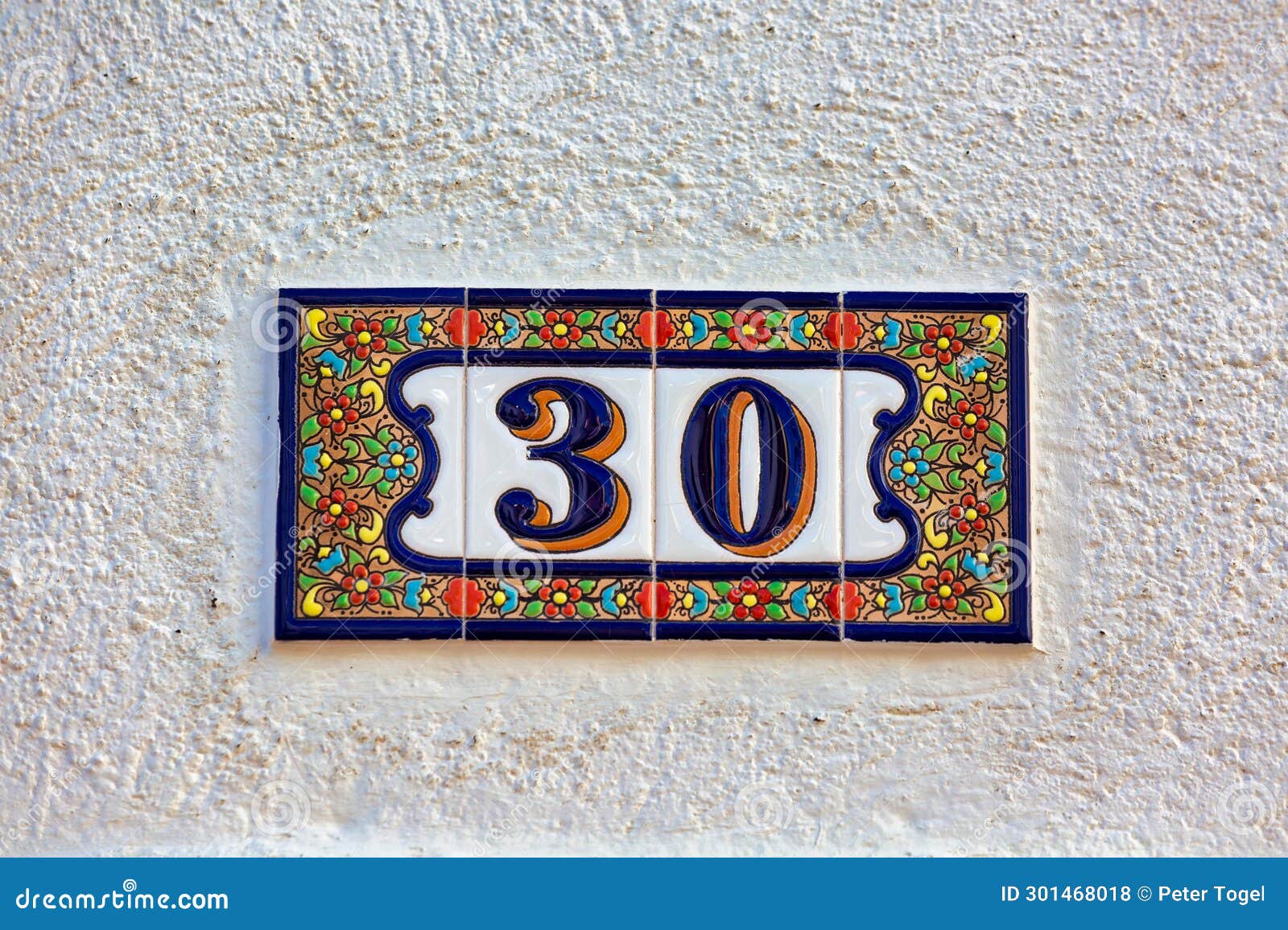 Old Weathered House Number 30, Tile on Wall Stock Photo - Image of ...