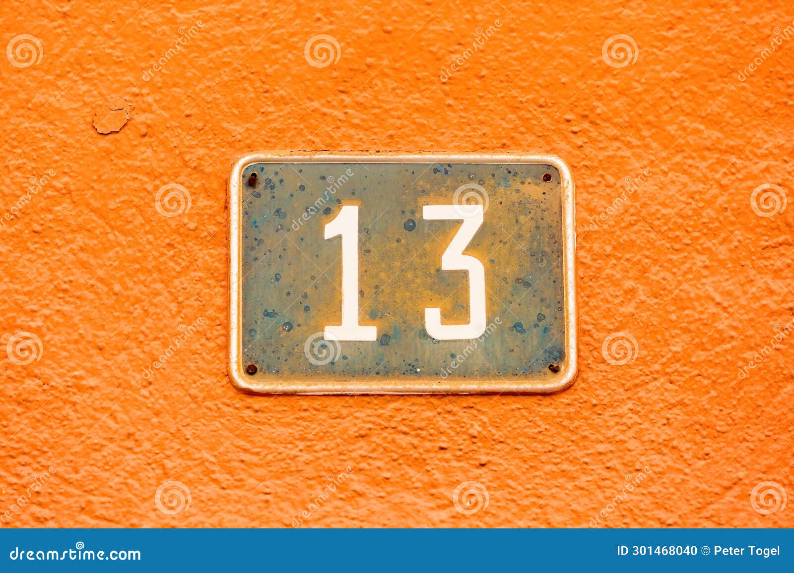 Old Weathered House Number 13, Tile on Wall Stock Photo - Image of ...