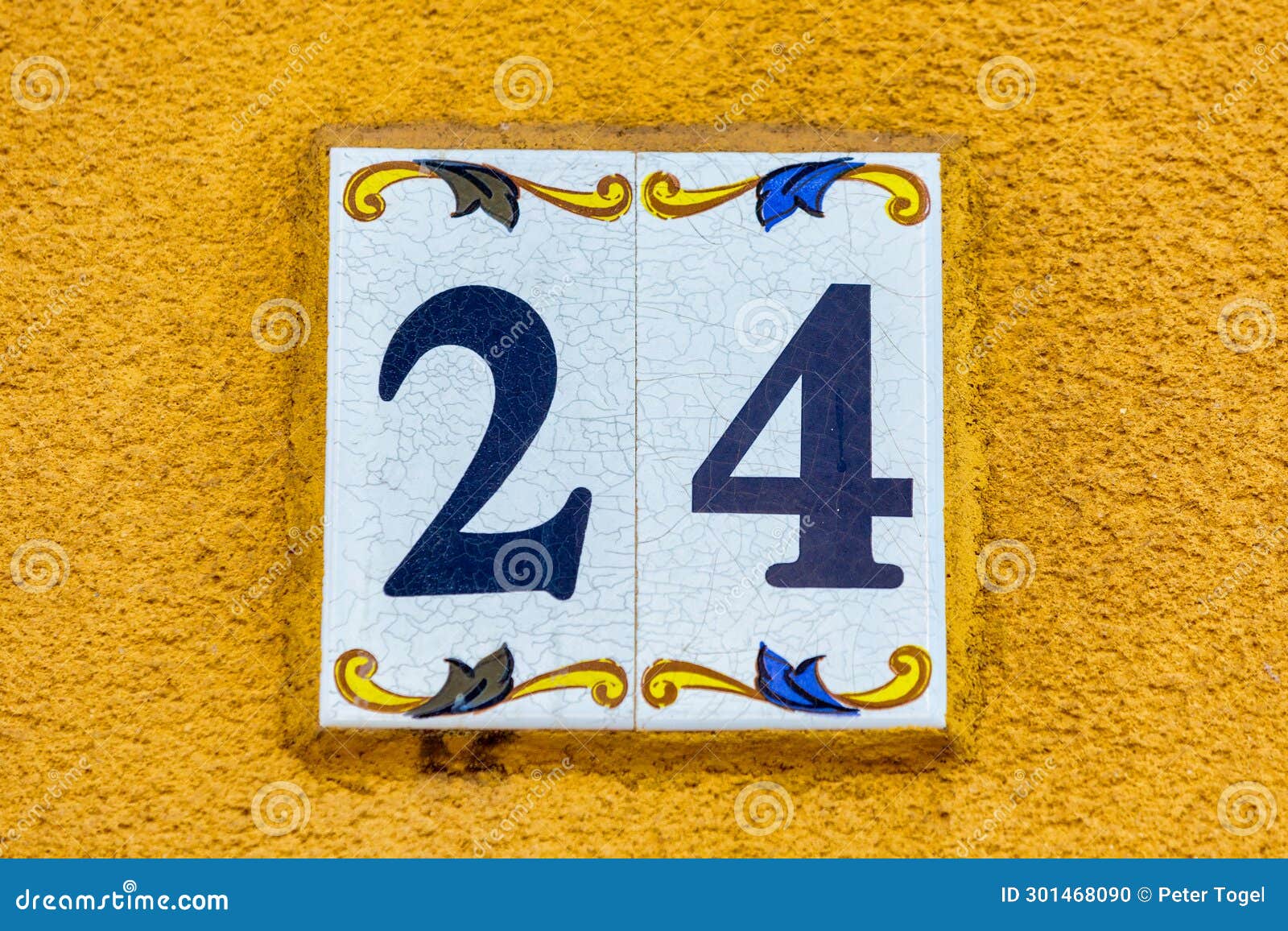 Old Weathered House Number 24, Tile on Wall Stock Photo - Image of ...