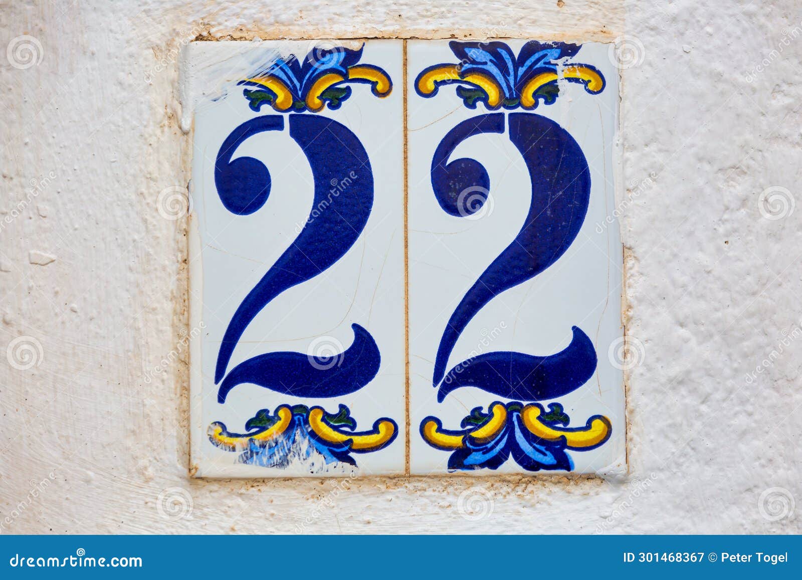 Old Weathered House Number 22, Tile on Wall Stock Image - Image of ...
