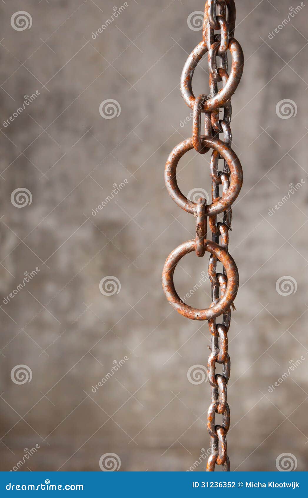 Old Weathered Industrial Chain with Rings Stock Photo - Image of ...