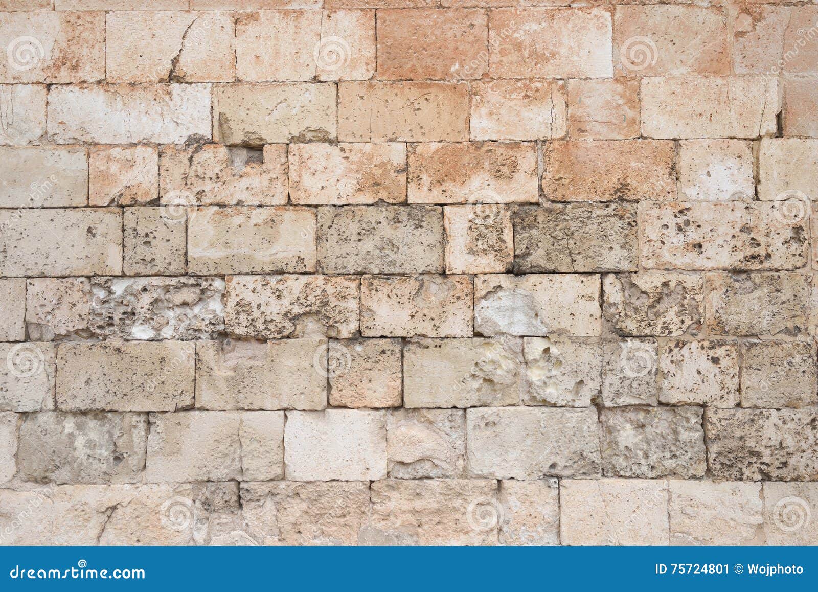 Old and Weathered Large Stone Blocks Wall Stock Image - Image of build ...