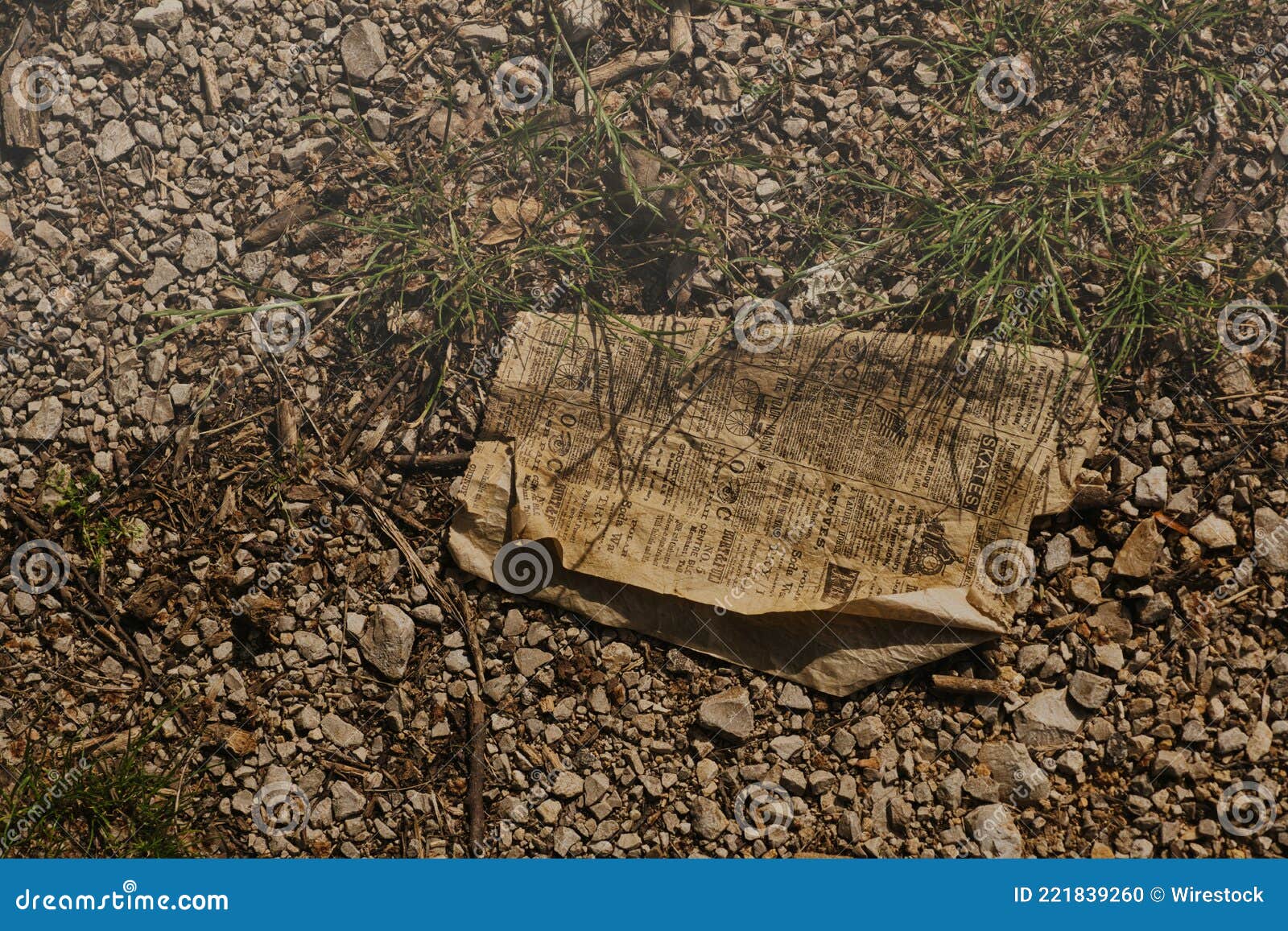 Old Weathered Newspaper Fallen on the Ground Stock Photo - Image of ...