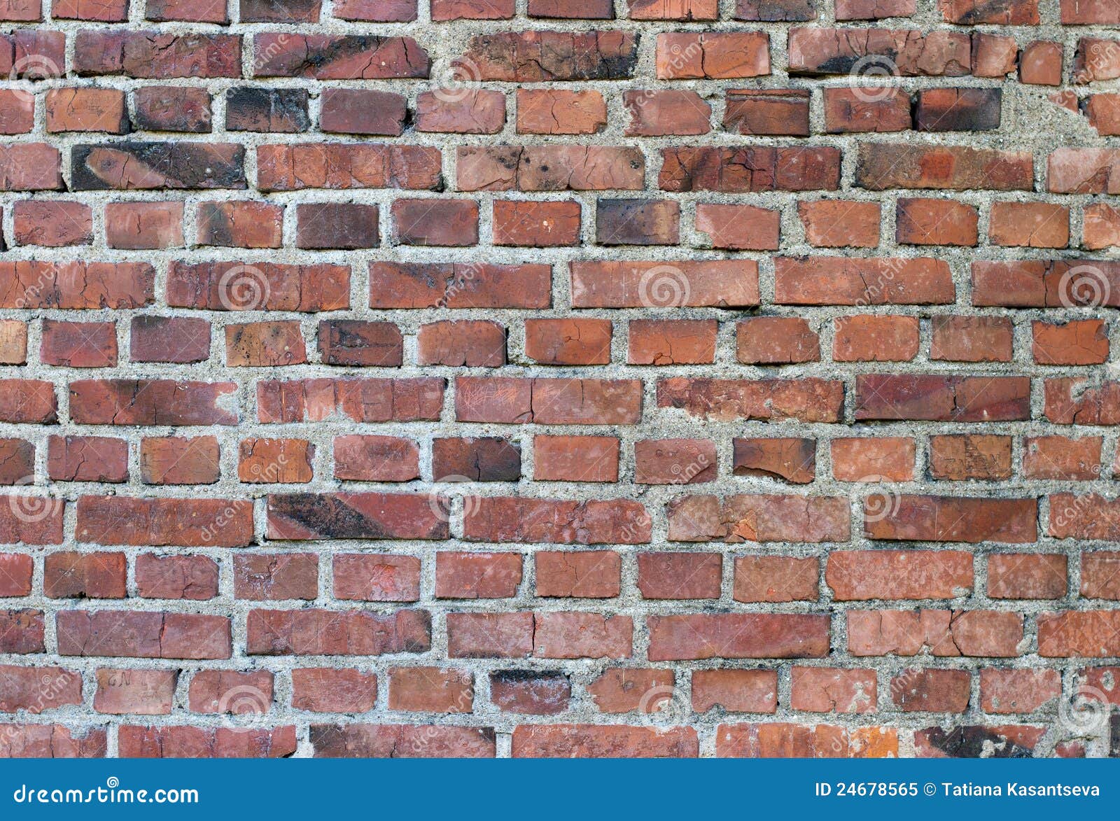 Old Weathered Stained Red Brick Wall Stock Image - Image of abstract ...