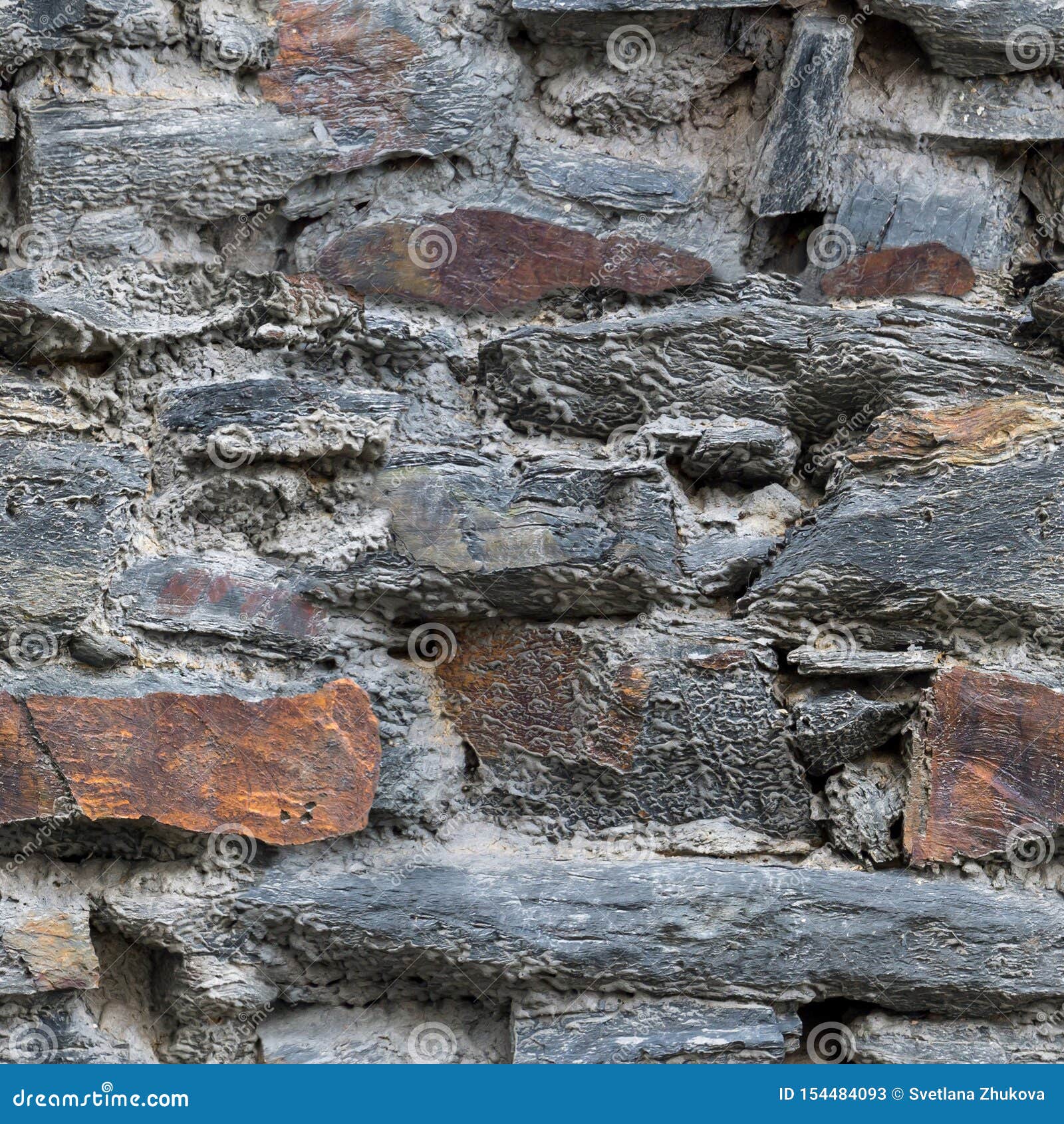 Old Weathered Stone Wall Seamless Tileable Texture Stock Image - Image ...