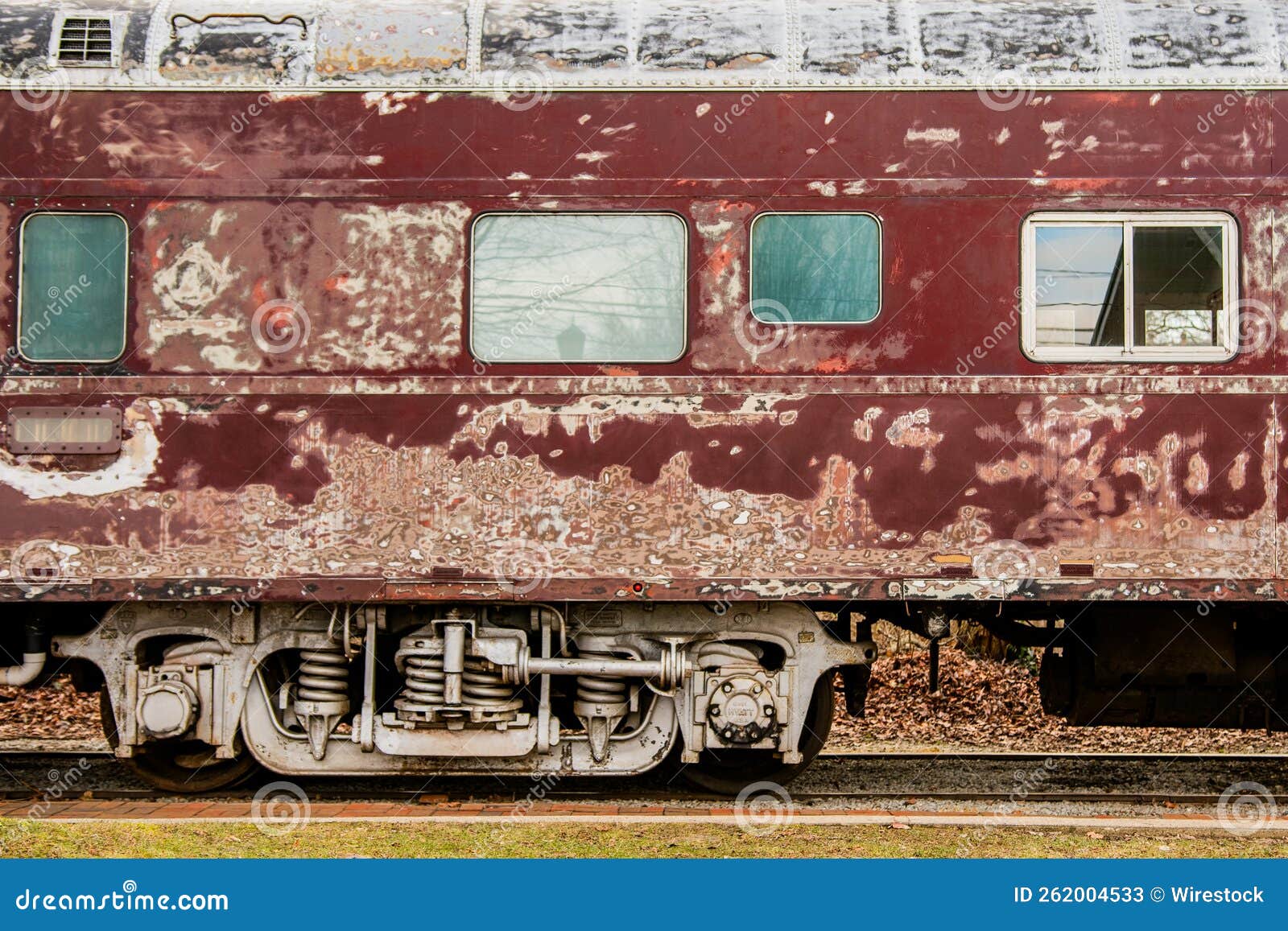 Old, Weathered Train Railcar. Rusty Train. Side View Stock Image ...