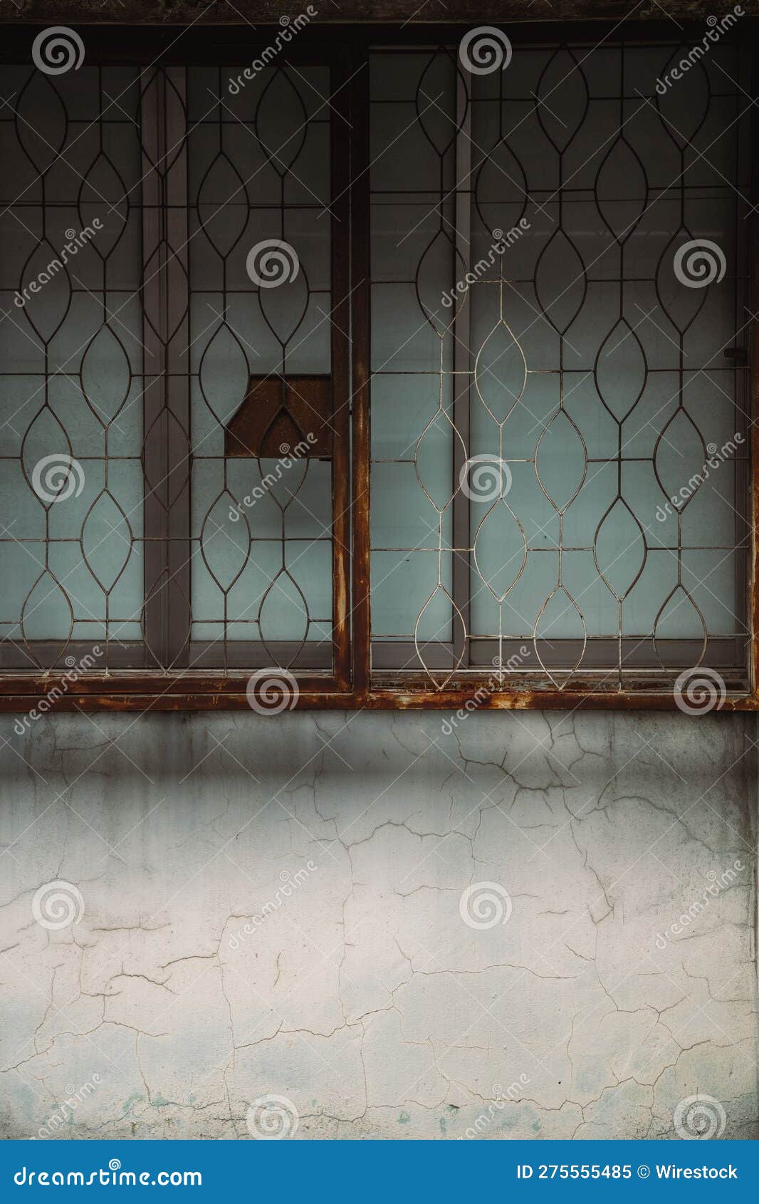 Old, Weathered Window Frame with Multiple Panes Stock Image - Image of ...