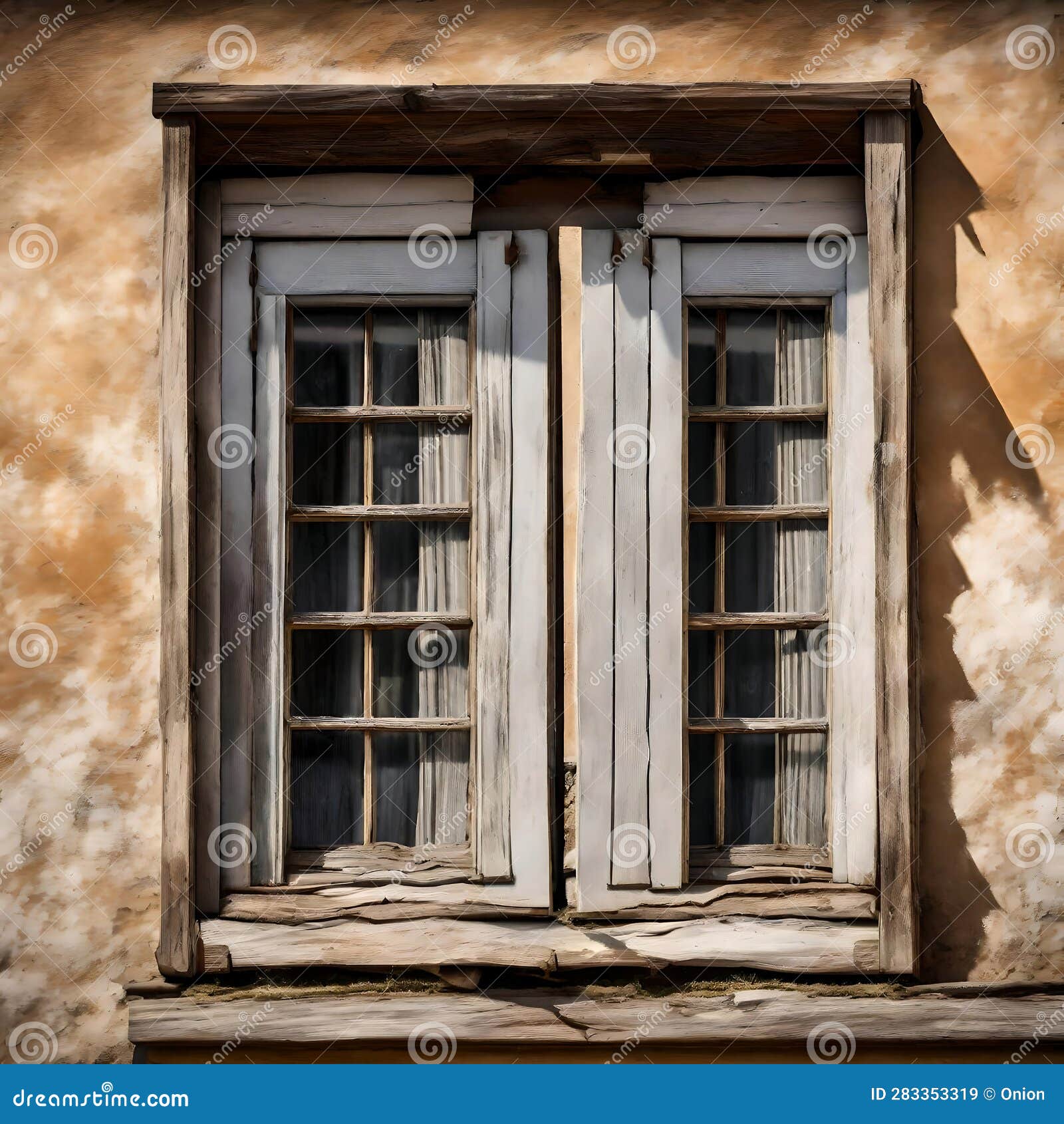 Old and Weathered Window - Ai Generated Image Stock Illustration ...
