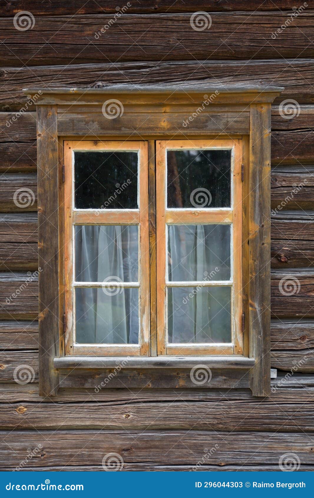 Window on a wood building. stock image. Image of abstract - 296044303