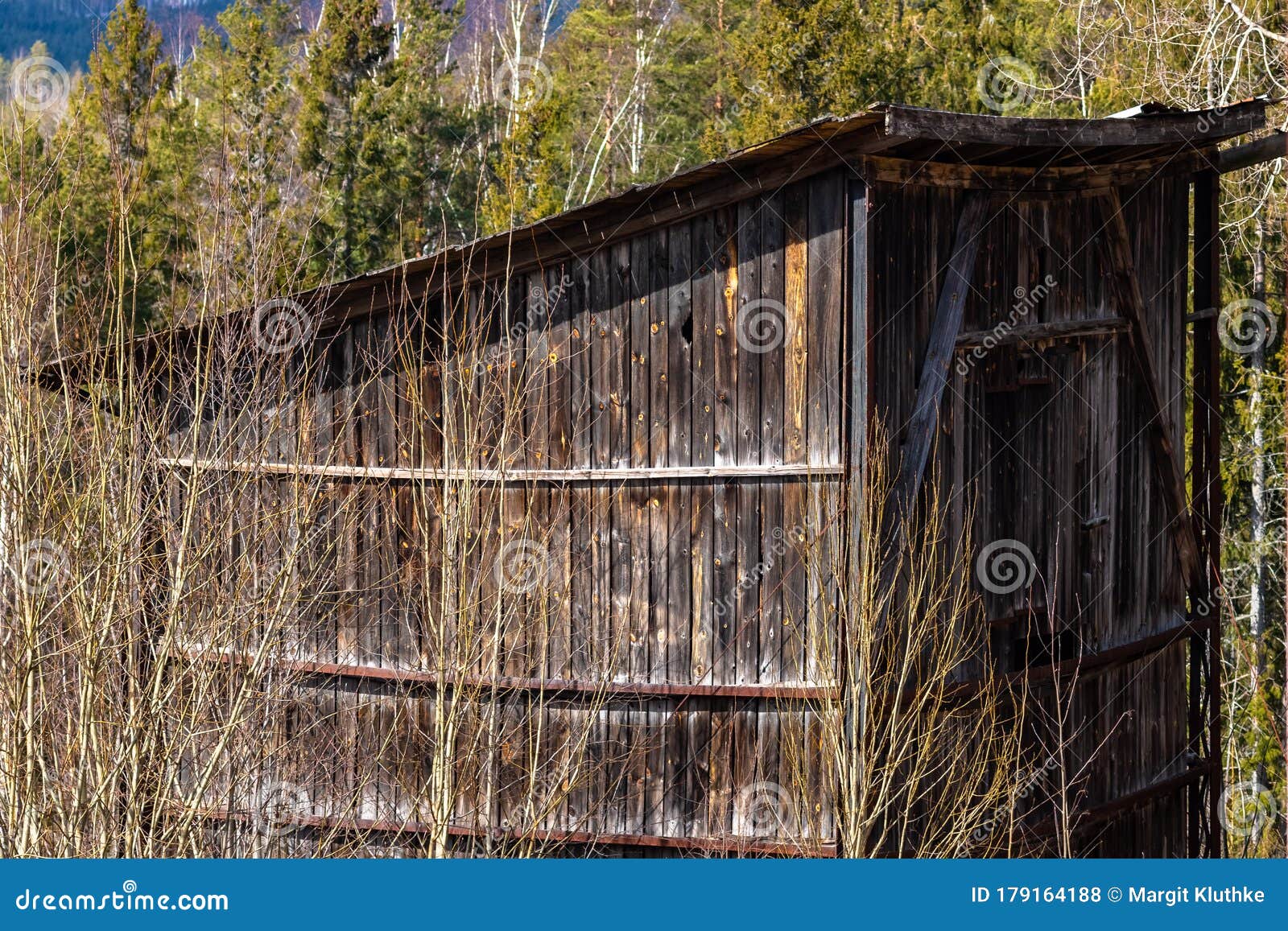 Old Weathered Wood Building in Side View Stock Photo - Image of relic ...
