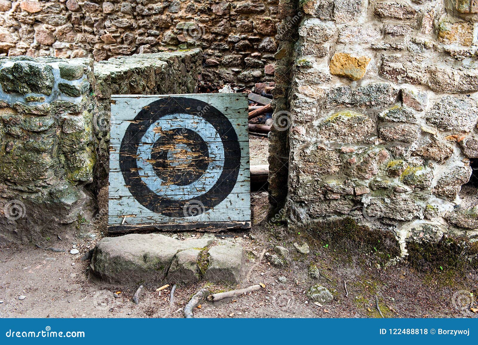 Archery Target stock photo. Image of plank, target, stone - 122488818