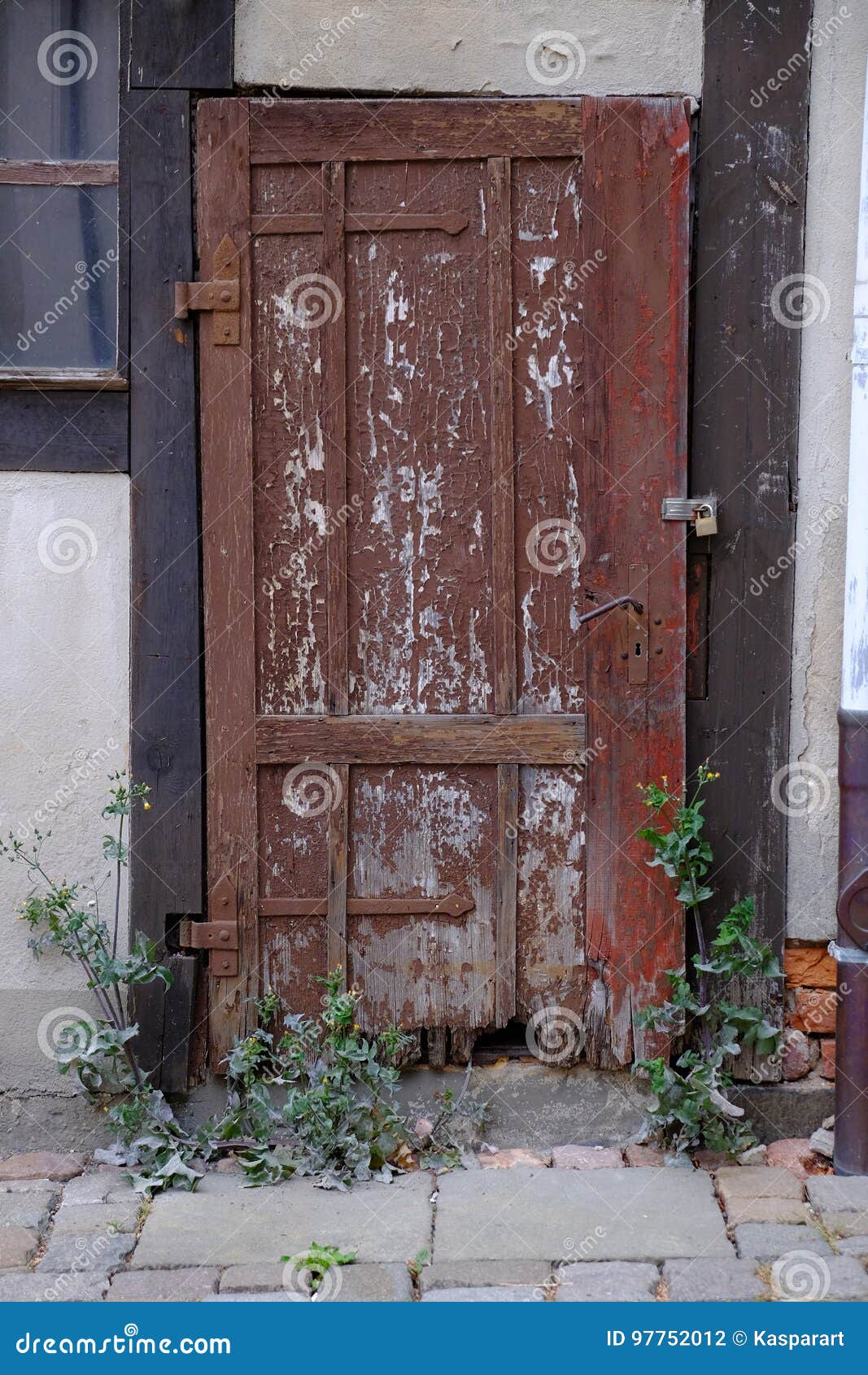 Old weathered wooden door stock photo. Image of facade - 97752012
