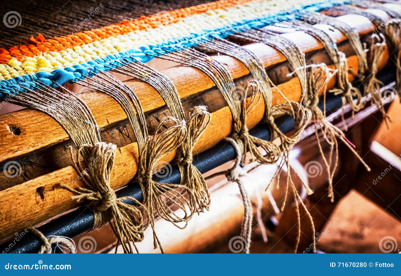 Old weaving loom stock photo. Image of weave, string - 71670280