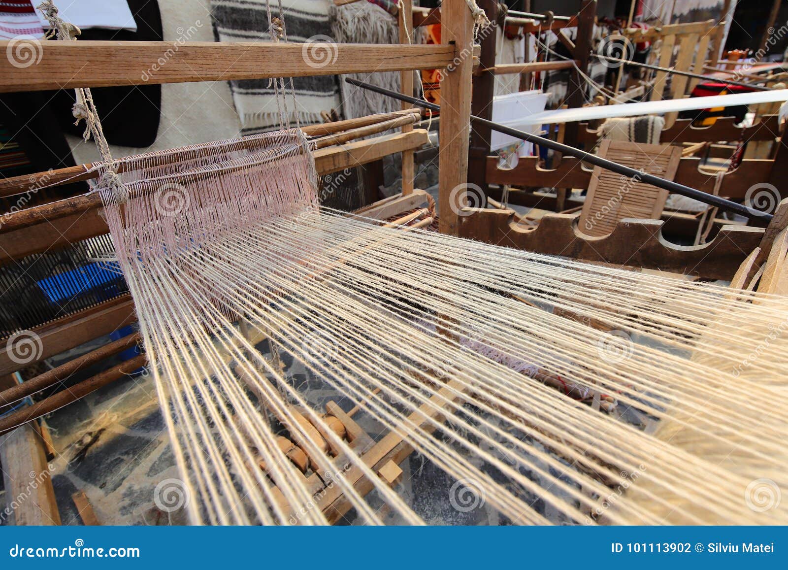Old weaving loom stock photo. Image of vintage, maramures - 101113902