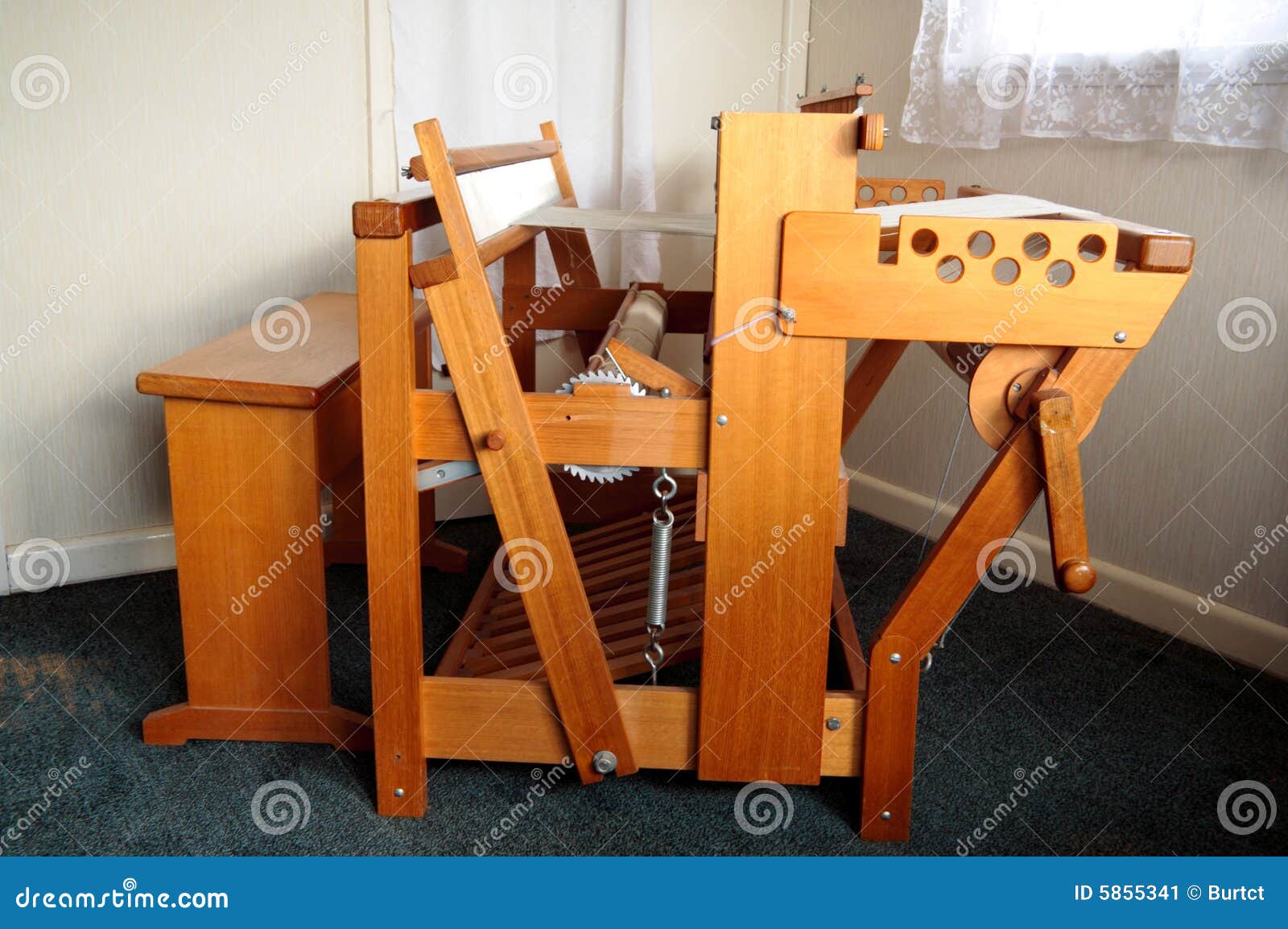 Old Weaving Loom - from the Side Stock Image - Image of industry, craft ...