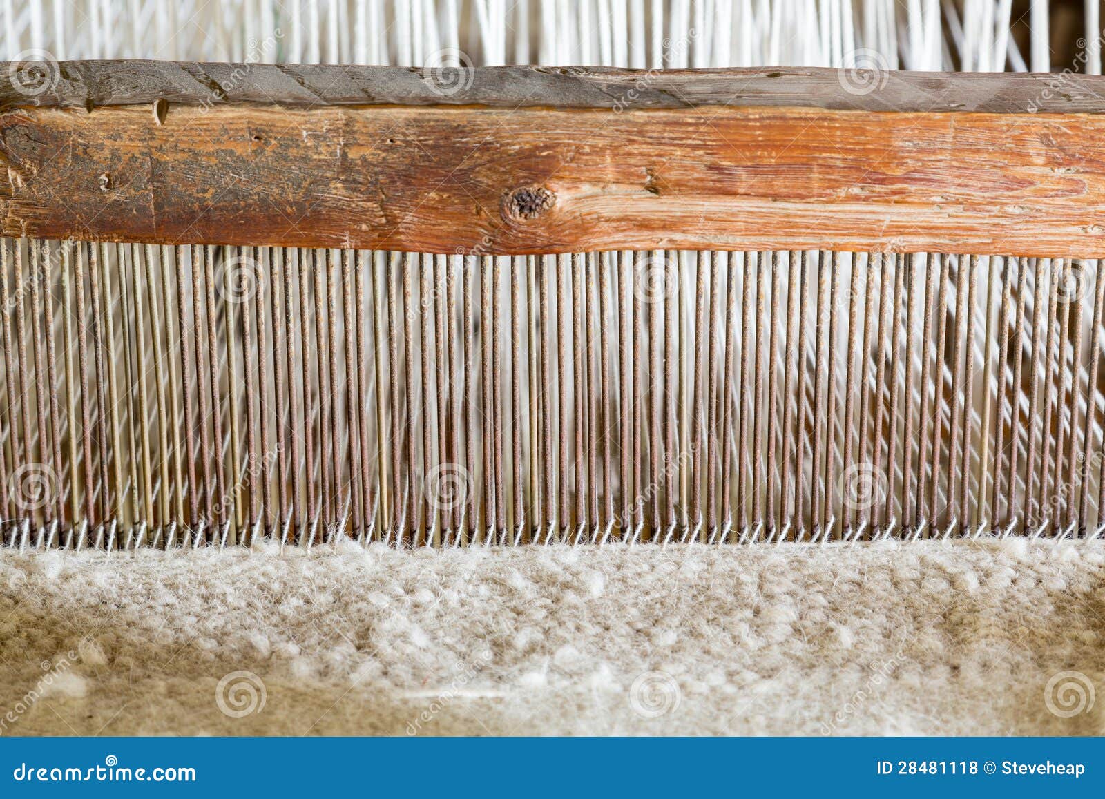Old Weaving Loom in Spanish Mission Stock Photo - Image of shuttle ...