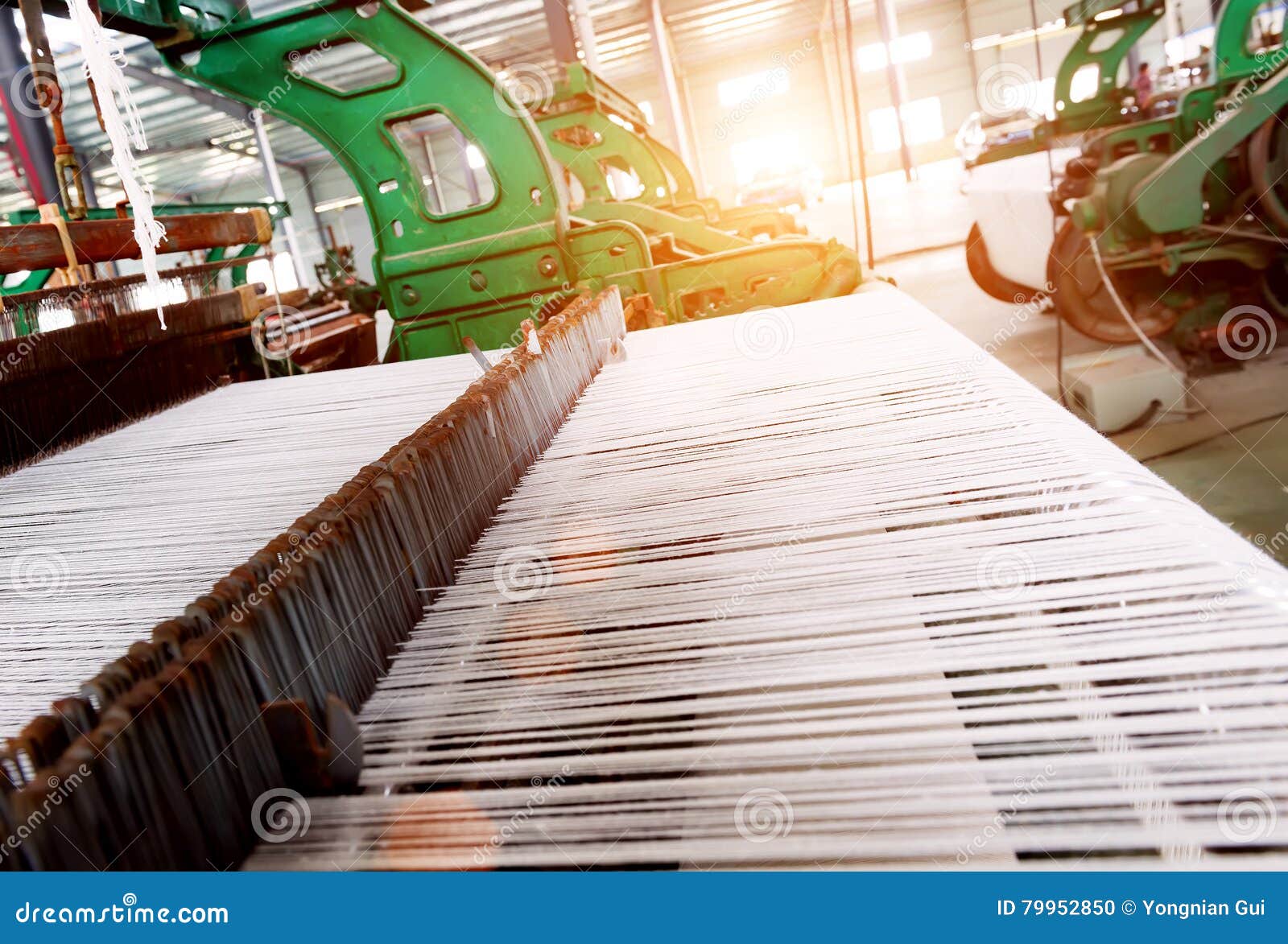 Old weaving machine stock photo. Image of loom, factory - 79952850