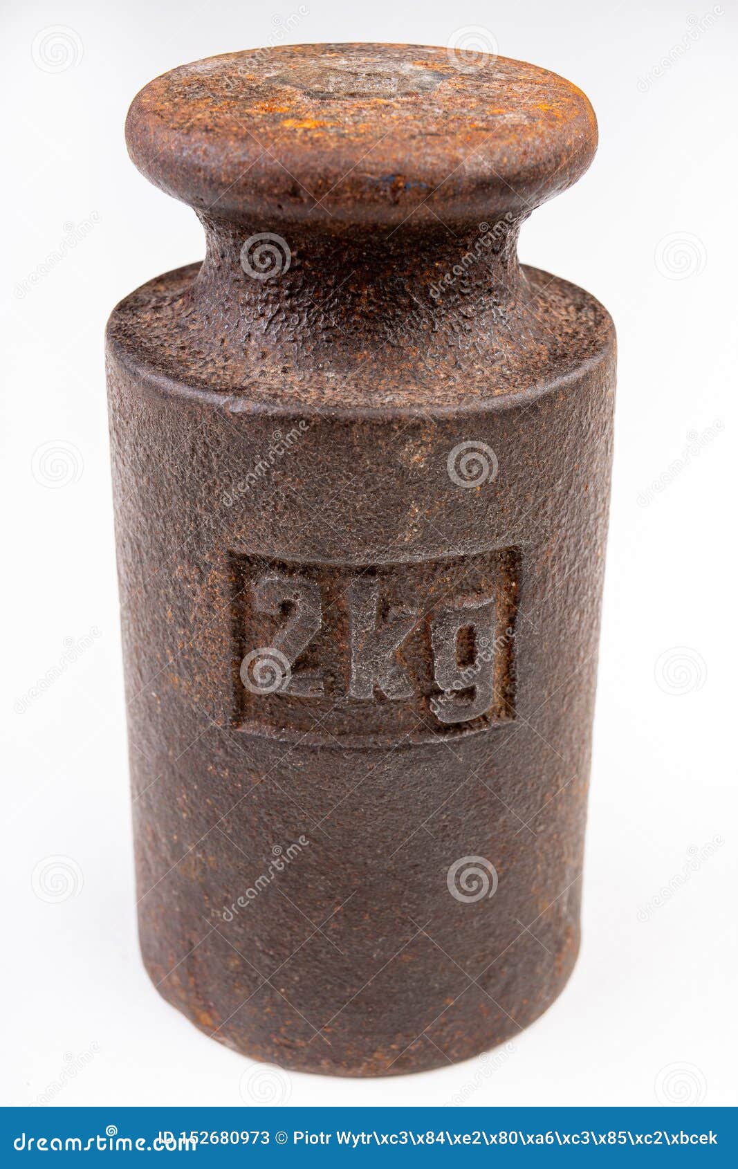 Old Weights for Weighing on a White Table. Steel Weights Worth 2 ...