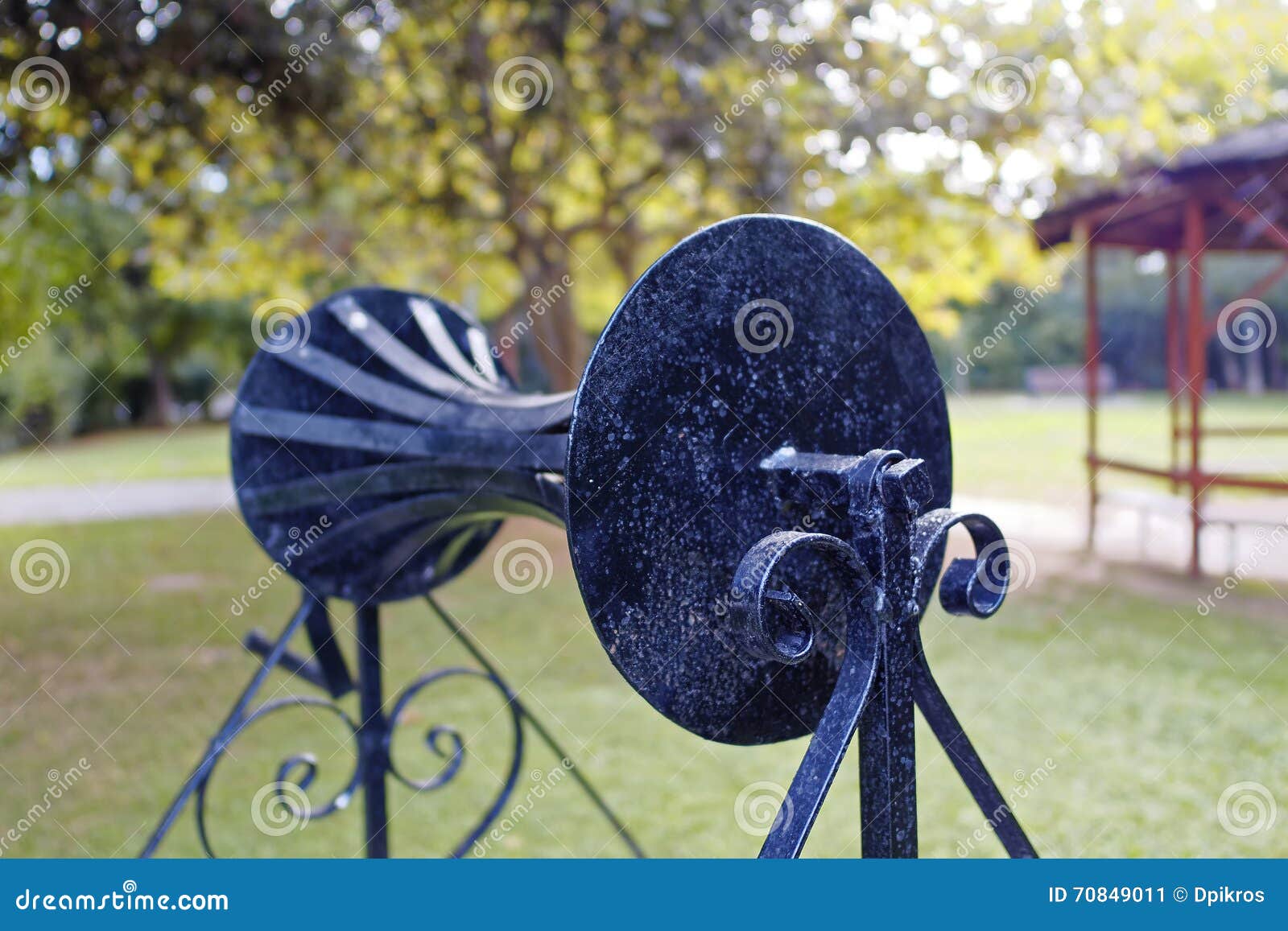 Old well crank closeup stock image. Image of grass, bokeh - 70849011