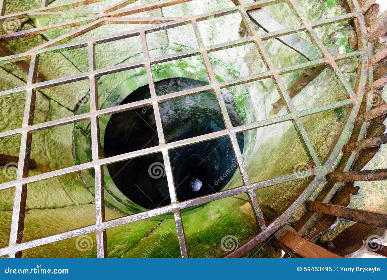 Grate On Well A Concrete Base During The Laying Water Drainage ...