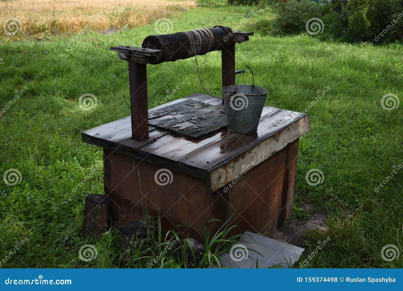 Old Well for Water Near the Cemetery Stock Photo - Image of drink ...