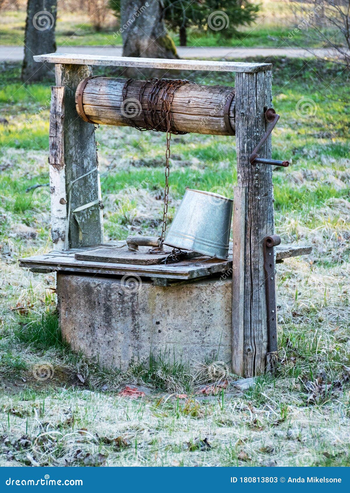 An old well in the yard stock image. Image of stone - 180813803