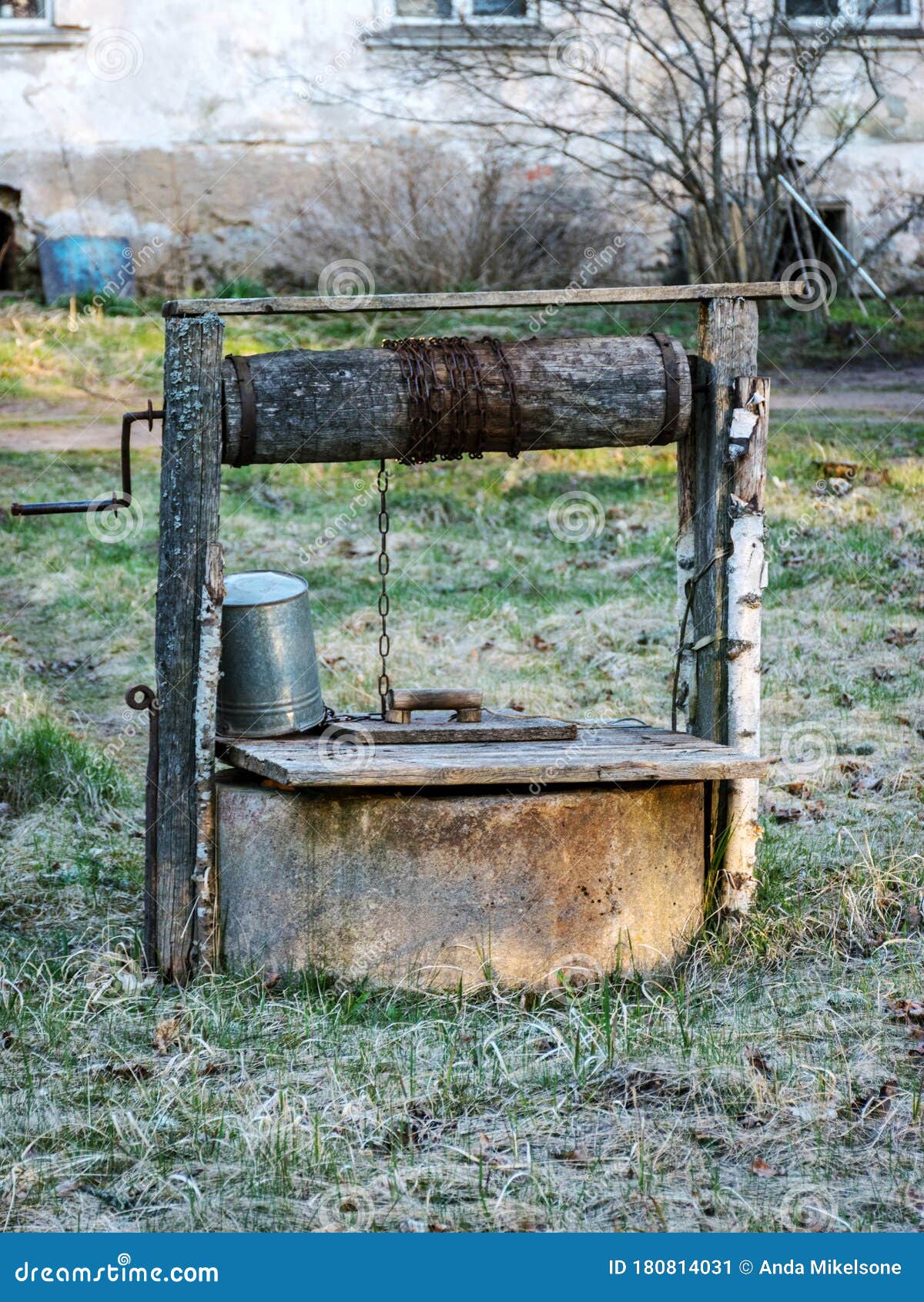 An old well in the yard stock image. Image of countryside - 180814031