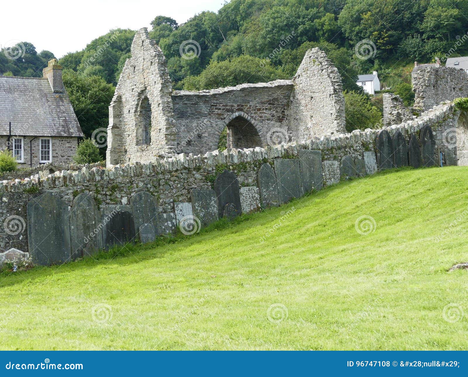 Old Welsh stone Abby stock photo. Image of abbey, welsh - 96747108