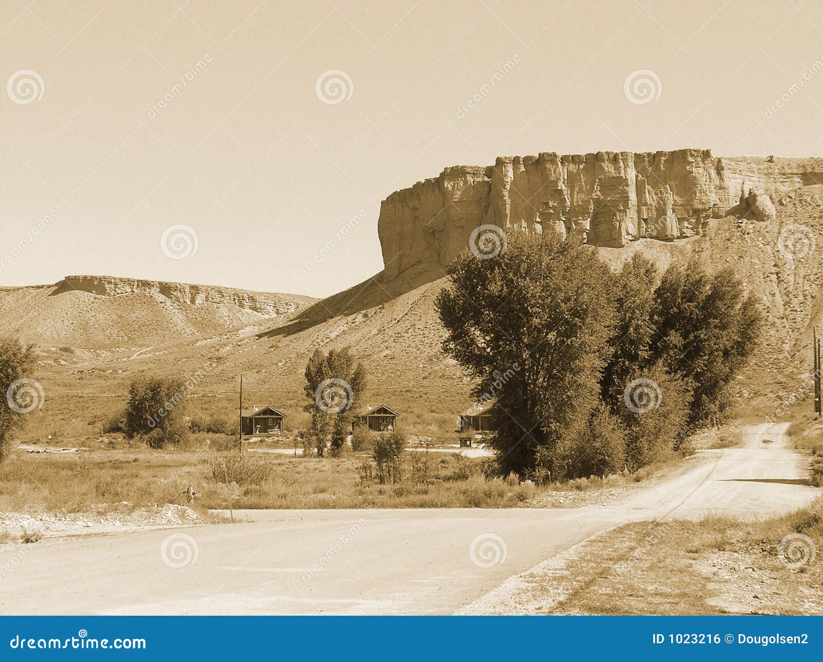 Old West stock photo. Image of tree, trees, road, west - 1023216