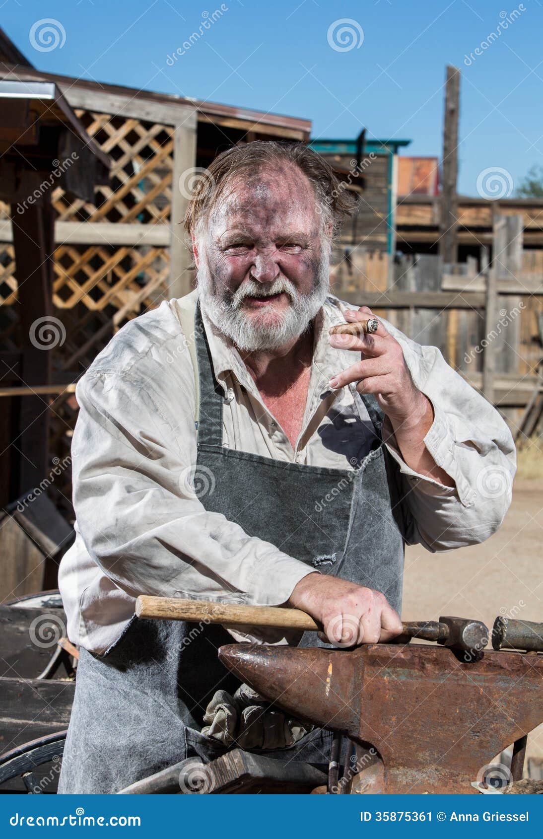 Old West Blacksmith stock image. Image of white, dirty - 35875361