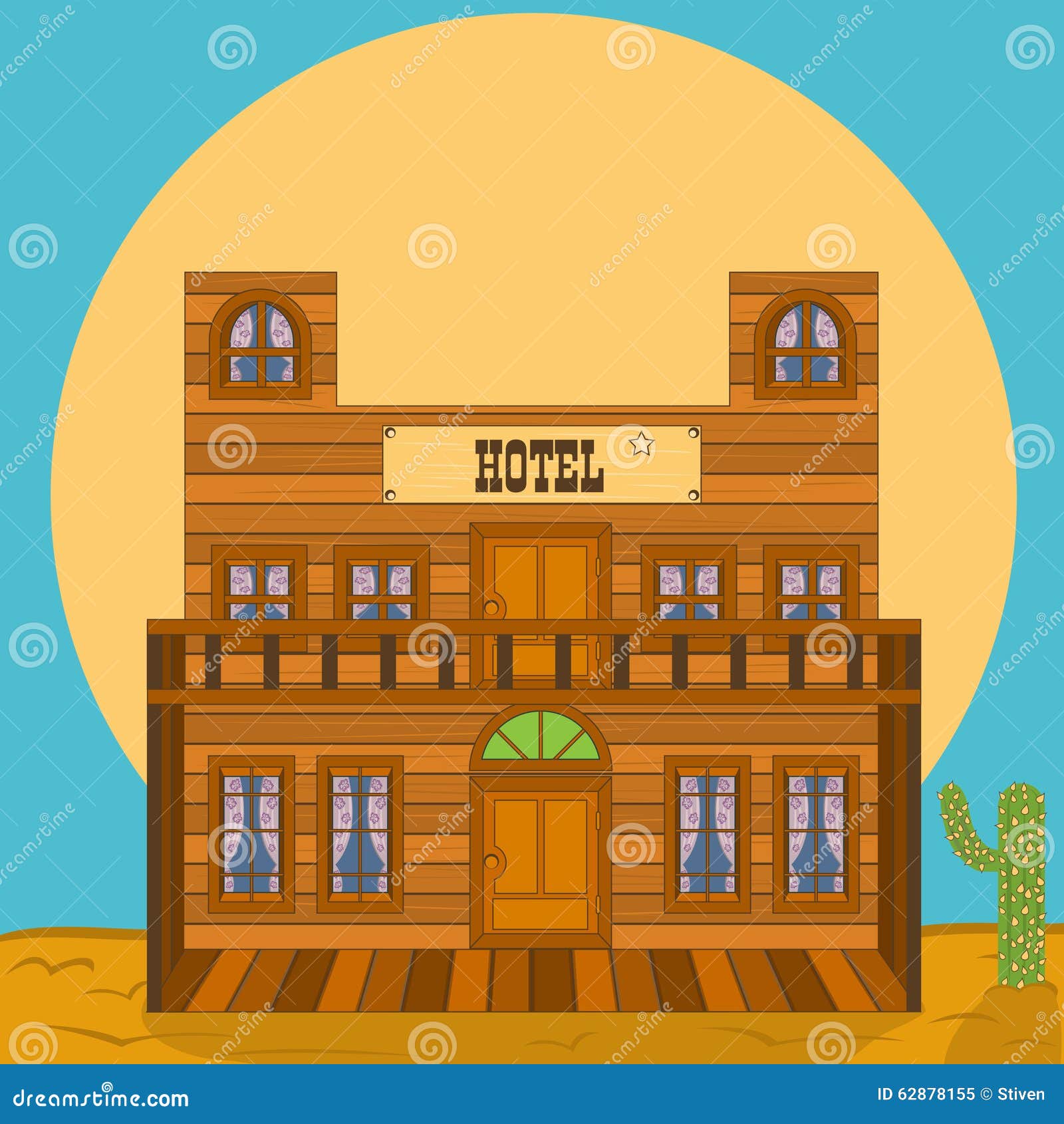 Old Western Building - Sheriff Cartoon Vector | CartoonDealer.com #63196911