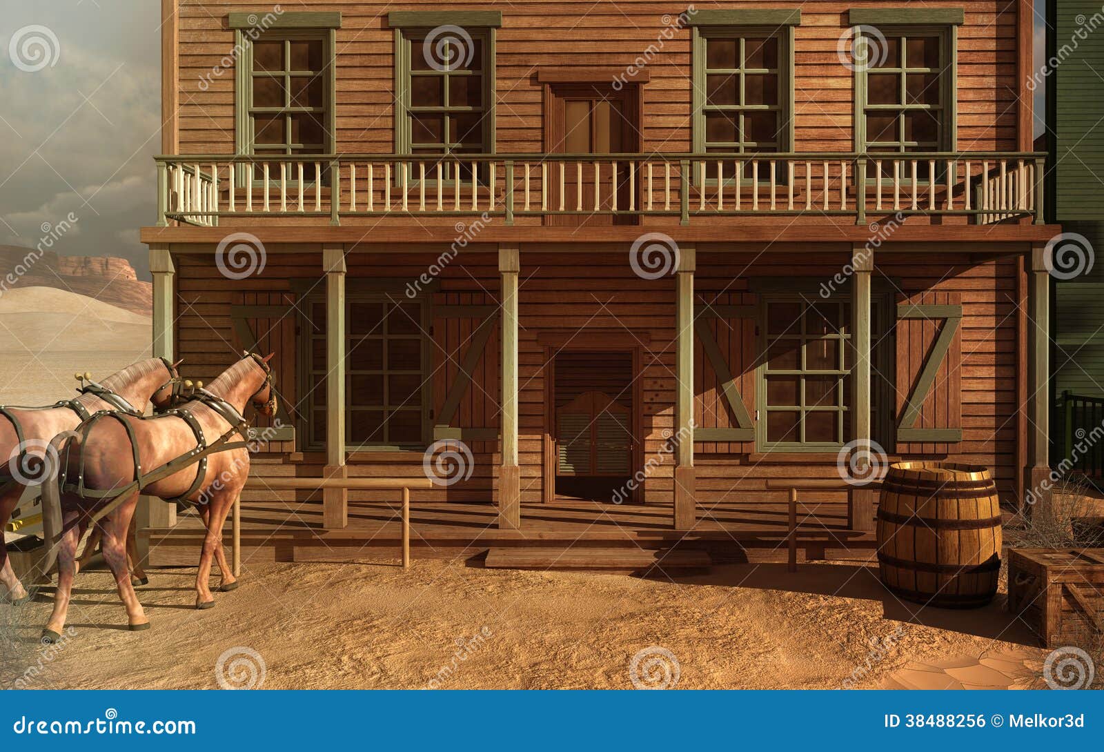 Old West building stock illustration. Illustration of fantasy - 38488256