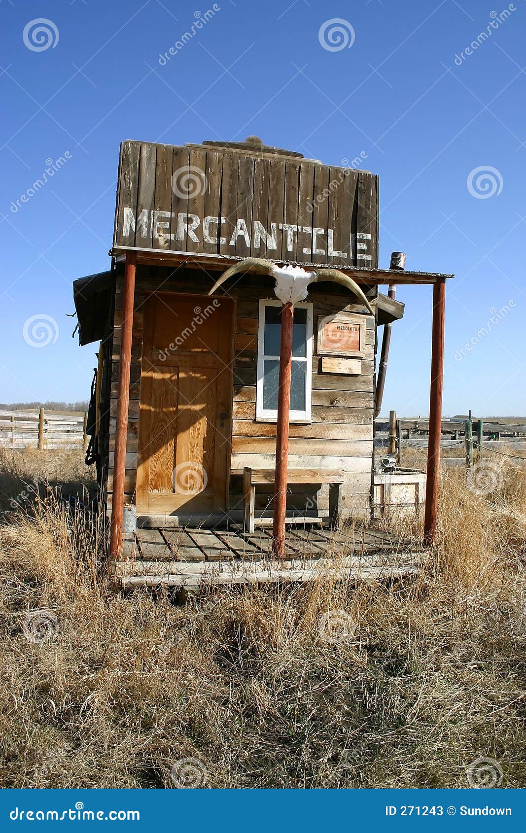 Old West Mercantile Building Stock Image - Image of boards, building ...