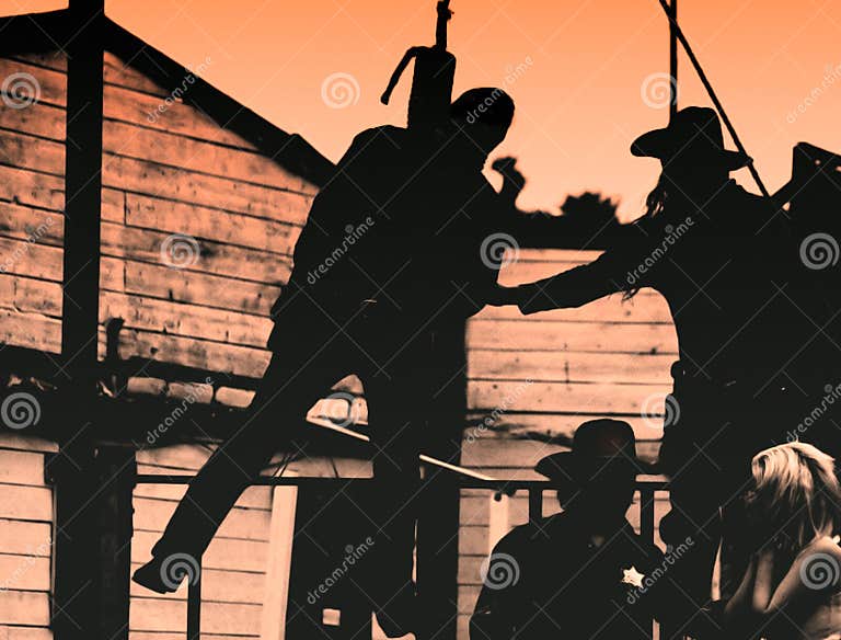 Old West-Outlaw Hangs stock photo. Image of outlaw, hanging - 684140