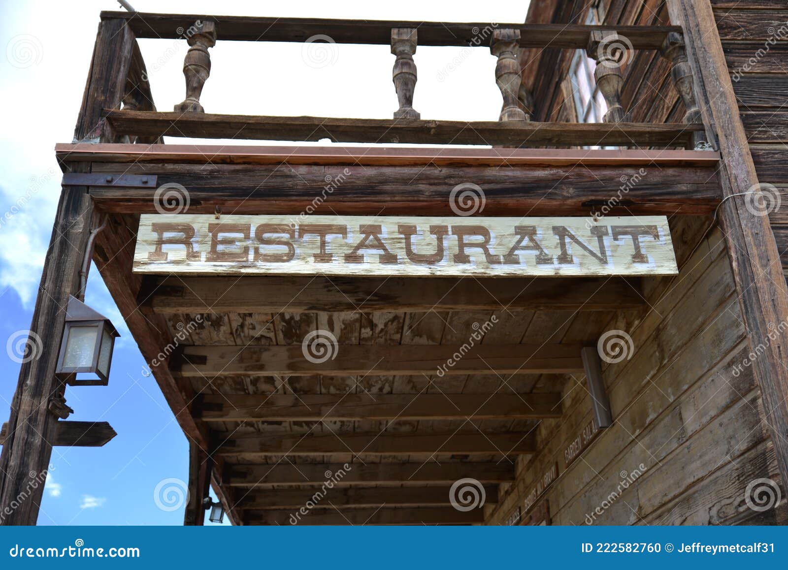 Old West Restaurant Sign stock photo. Image of ghost - 222582760