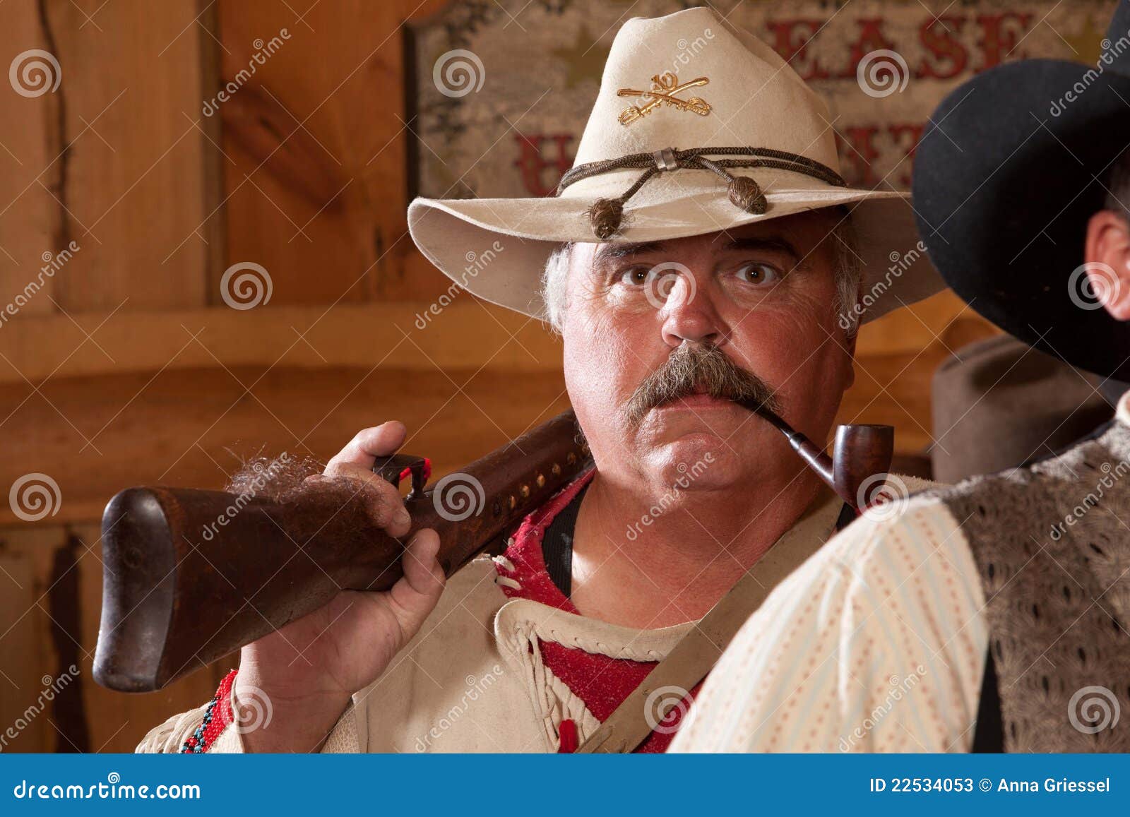 Old west trapper with pipe stock image. Image of pipe - 22534053