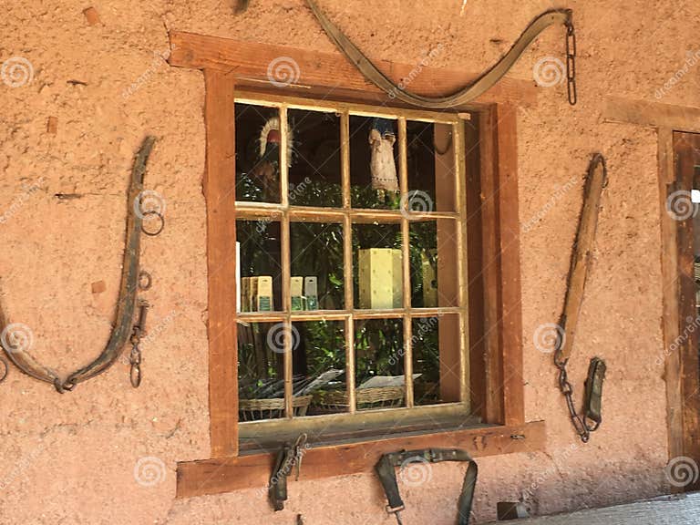 Old West Window stock image. Image of surrounded, adobe - 98761541