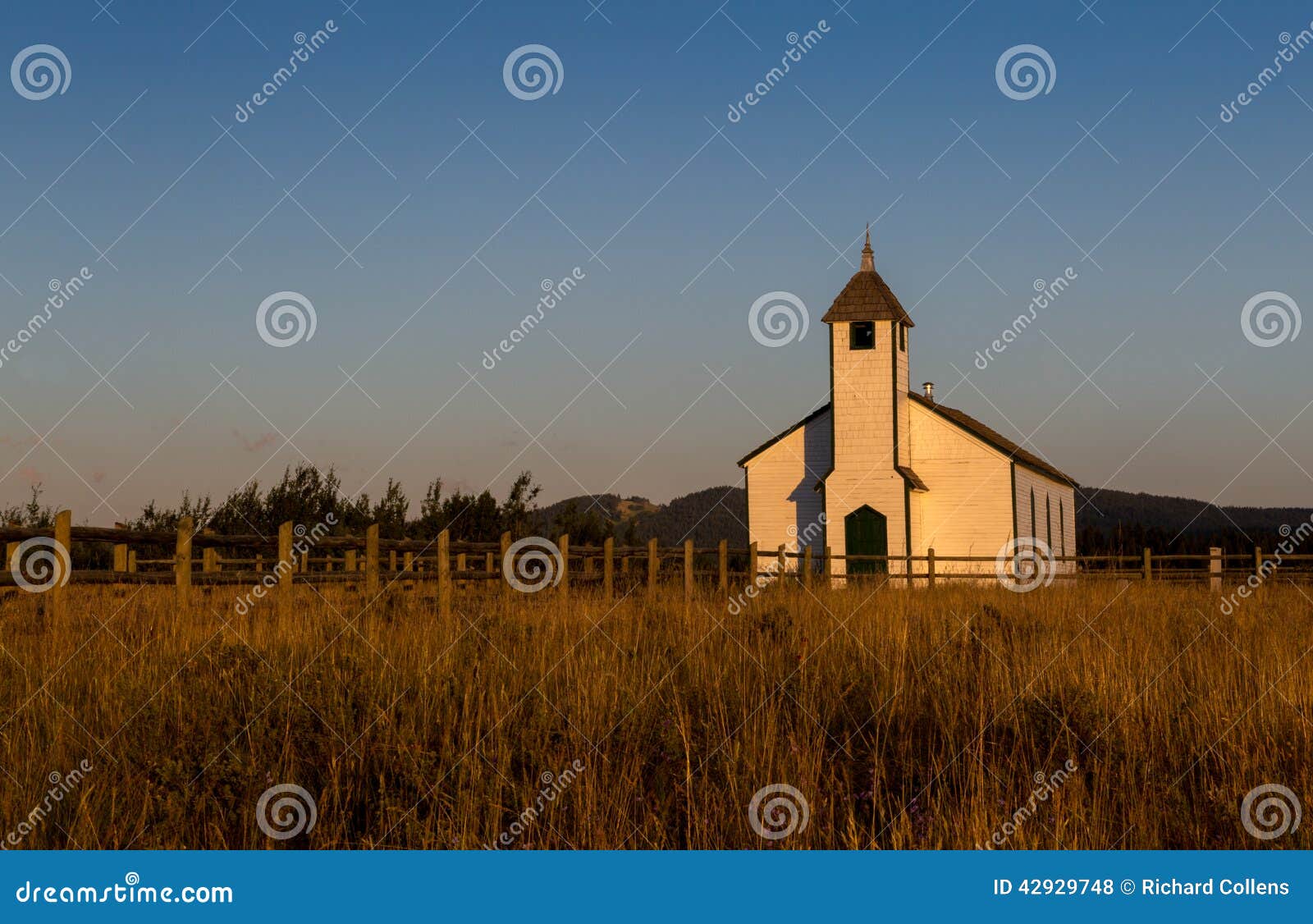 Old Western Church at Sunset Stock Photo - Image of nature, autumn ...