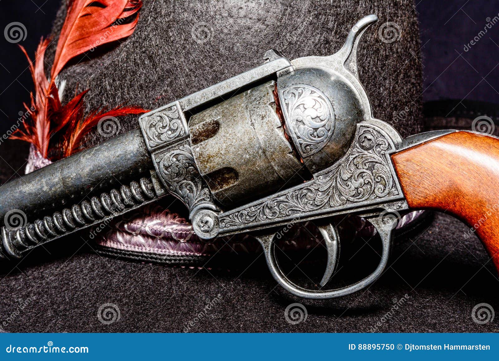 Old western gun editorial image. Image of gold, caliber - 88895750