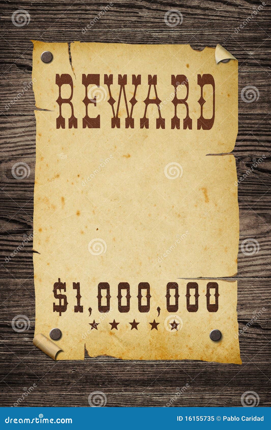 Old Western Reward Sign. Royalty-Free Stock Photo | CartoonDealer.com ...