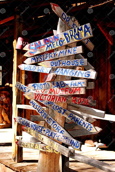 Old Western Signpost stock image. Image of information - 13238937
