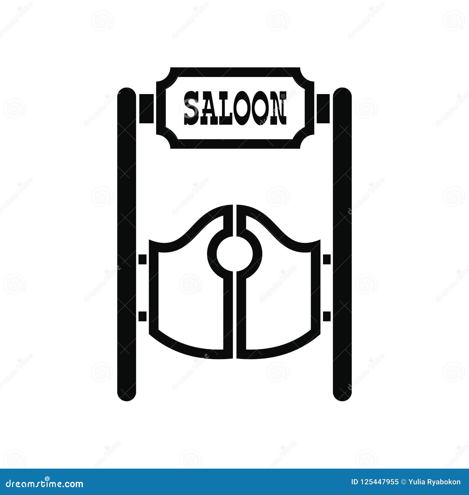 Old Western Swinging Saloon Doors Icon Stock Illustration - Illustration of saloon, simple ...