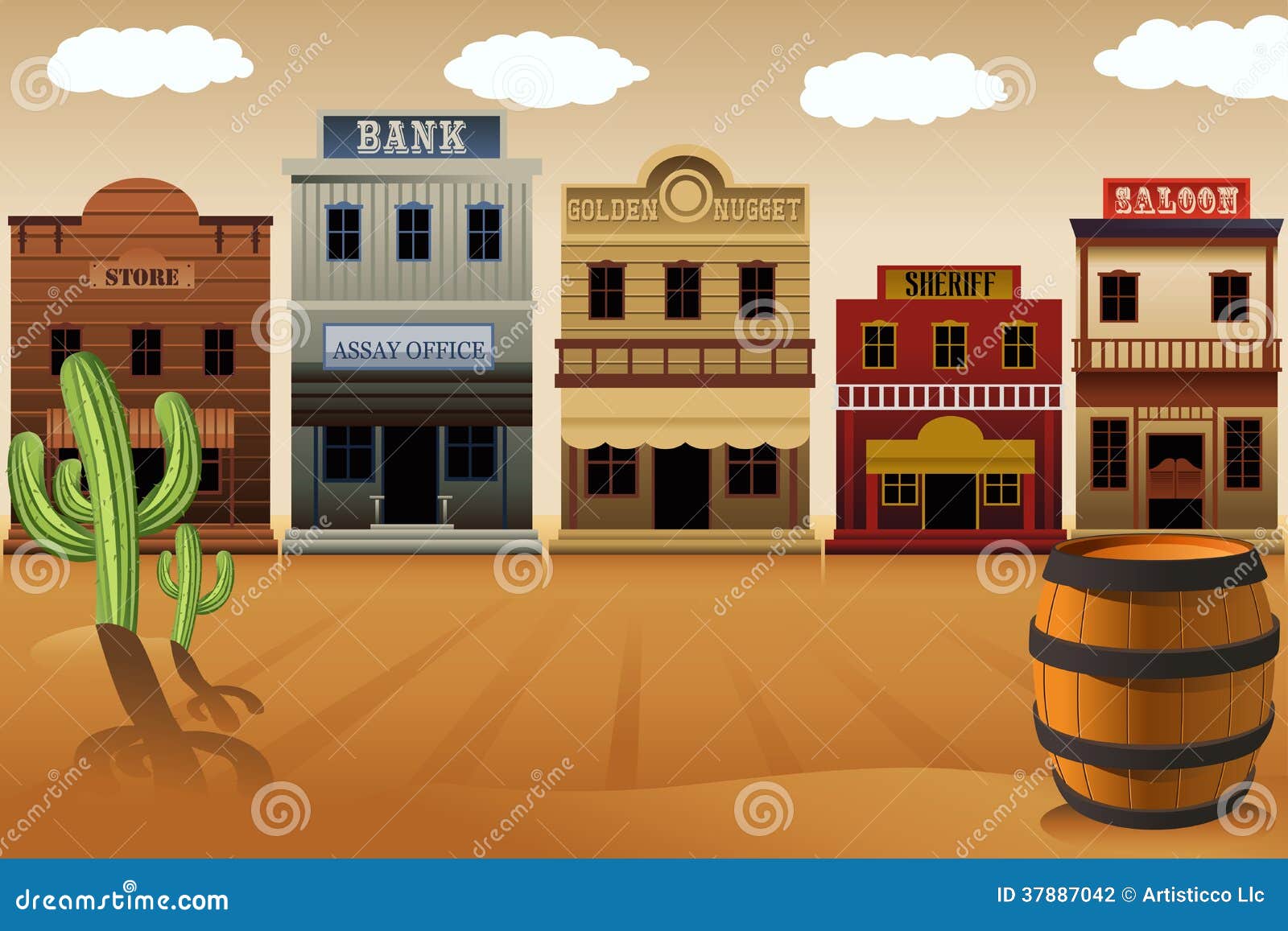 Western Town Drawing