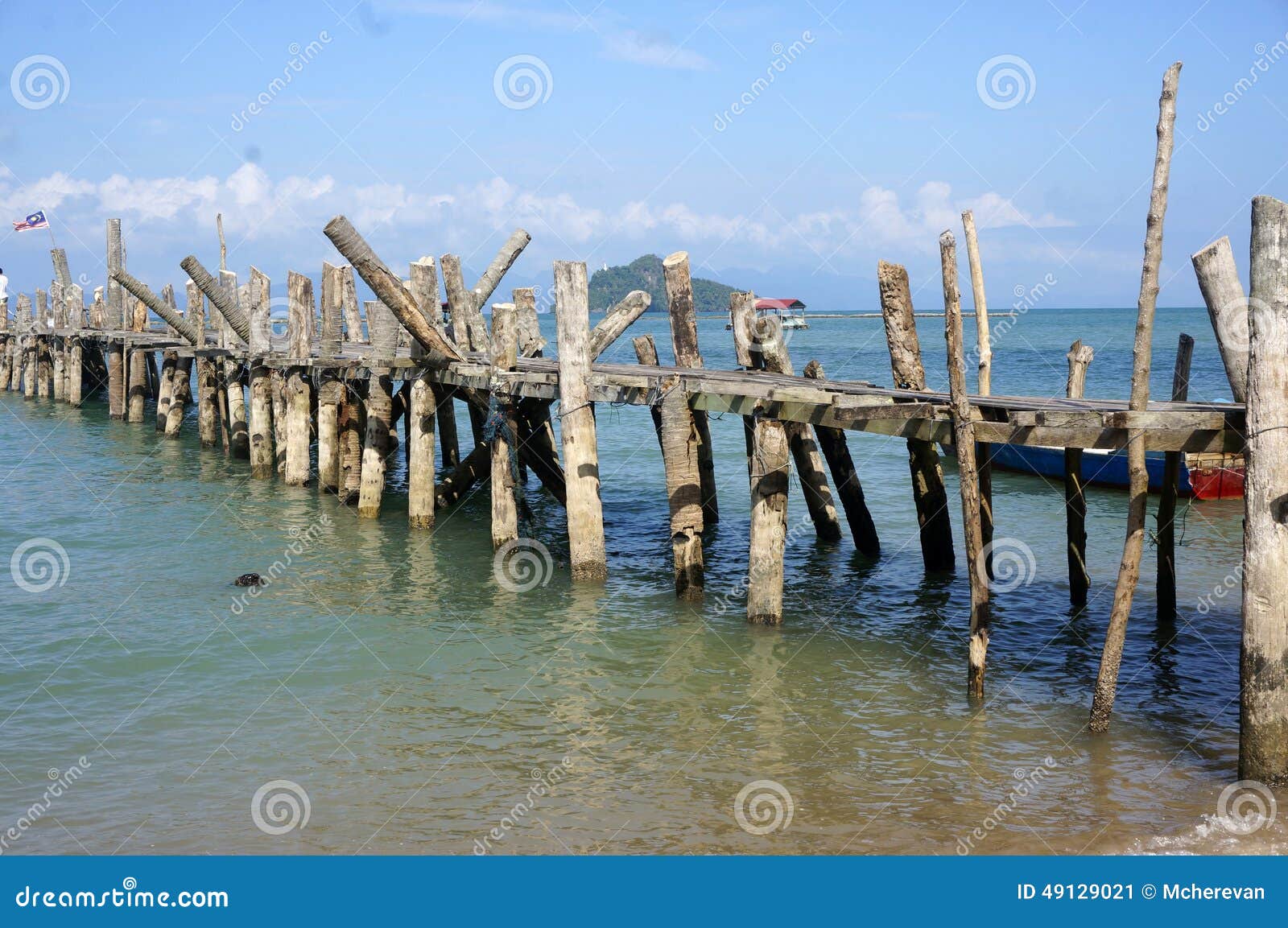 Old Wharf, Pier Coast of Malaysia, Langkawi. Stock Image - Image of ...
