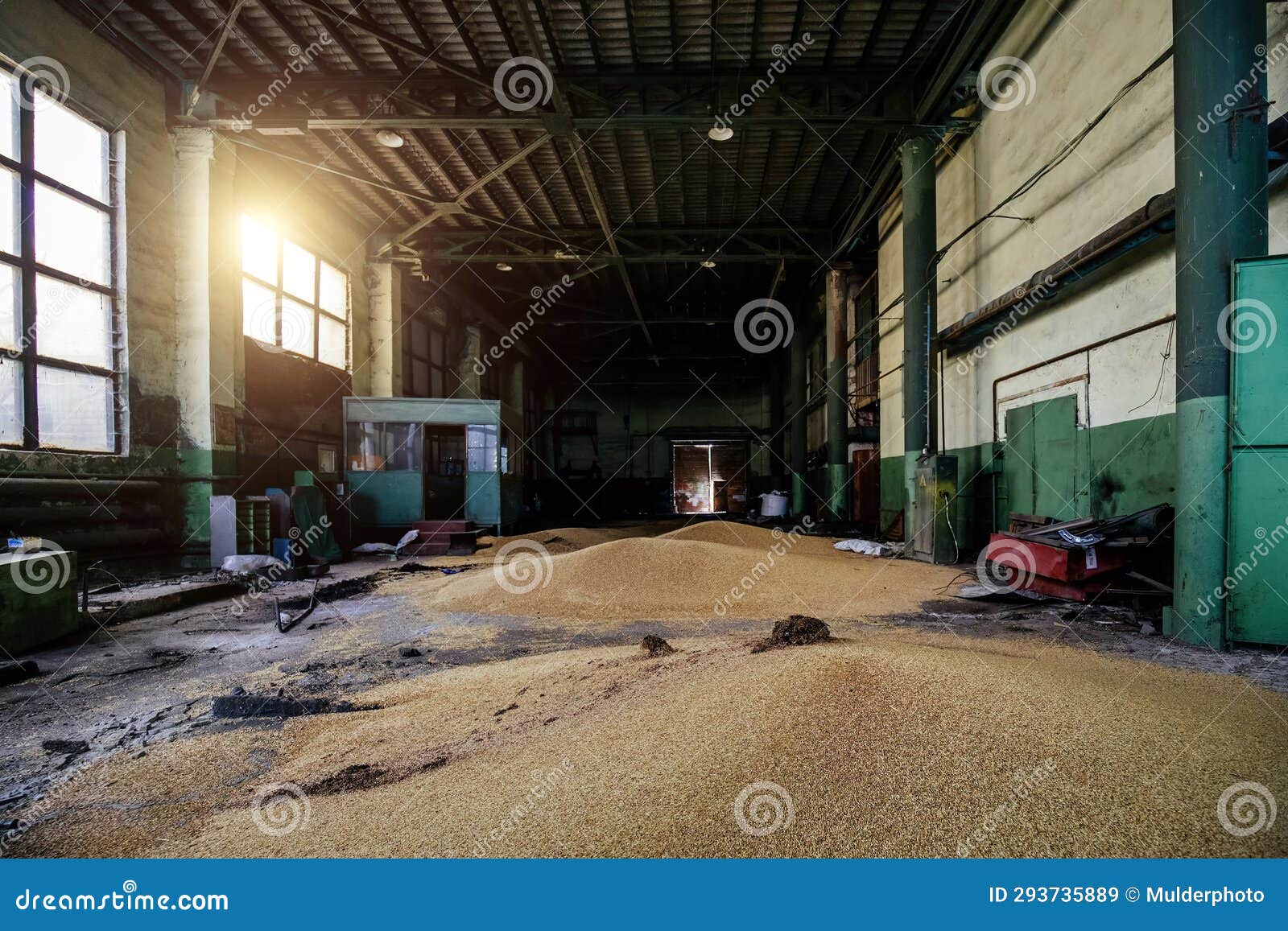 Old Wheat Grain Storage in the Hangar Stock Image - Image of crop ...