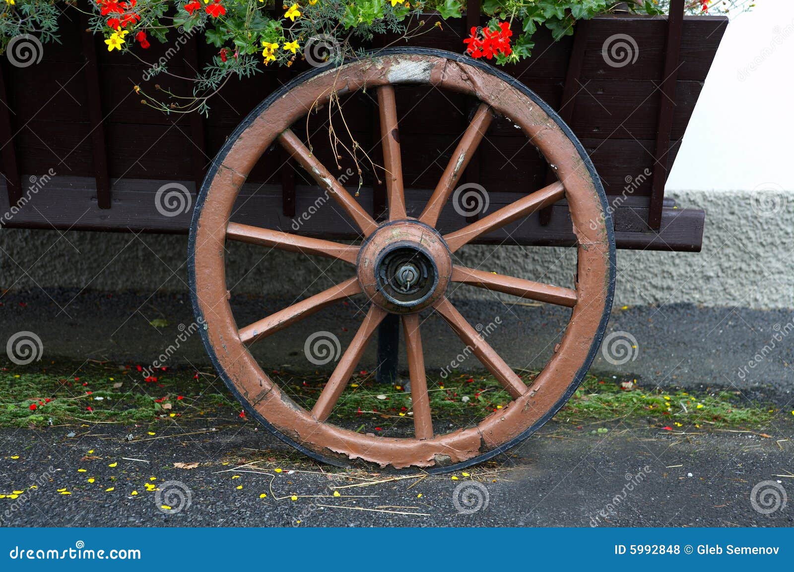 Old wheel stock photo. Image of unique, nice, wooden, handmade - 5992848
