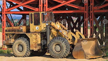 Old Wheel Loader stock photo. Image of facility, framing - 33036312